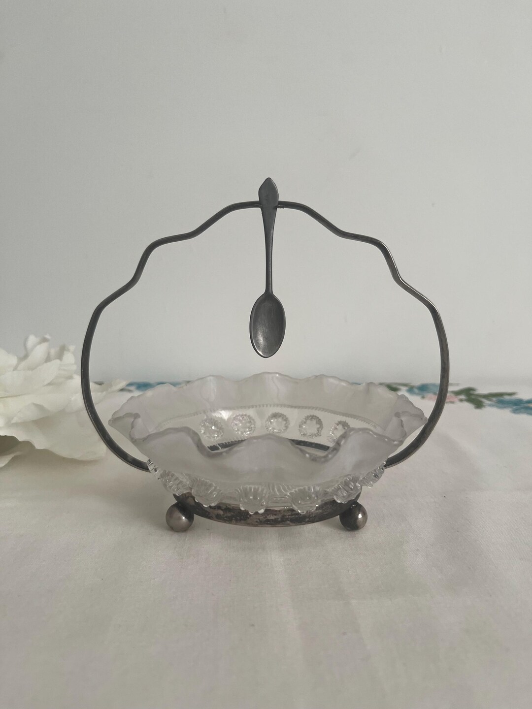 Vintage Jam Server With Tiny Spoon - Etsy