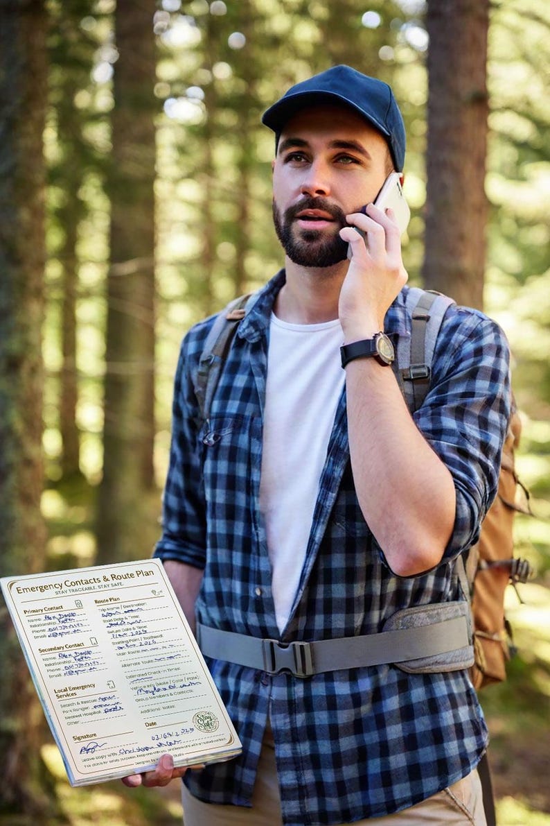 Printable Emergency Contacts and Route Planner | Outdoor Safety Sheet ...