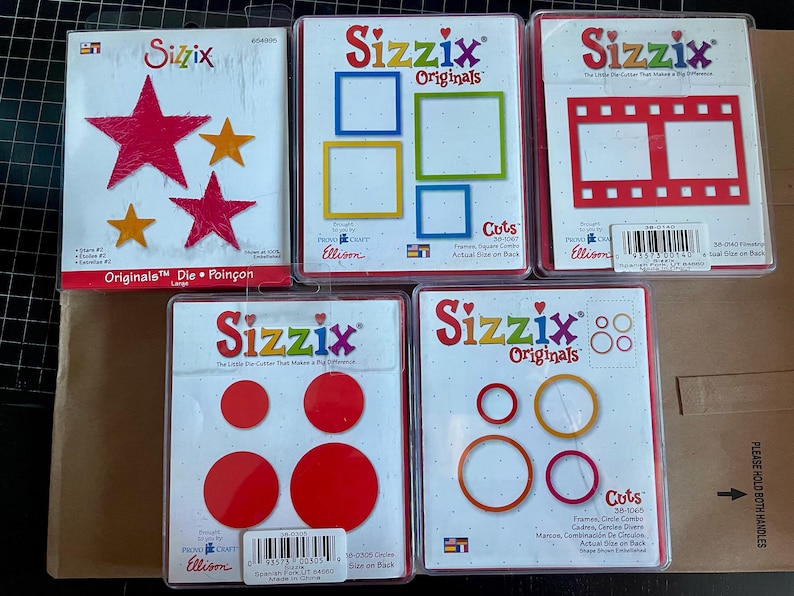 Sizzix Cutting Dies - Stars, Squares, Filmstrip, Circles, - Etsy Australia