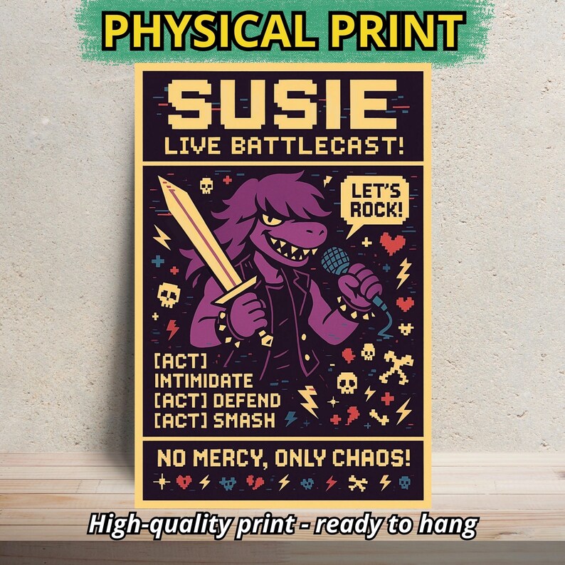 Susie Deltarune Poster: Archival Matte Print, Gamer Room Decor - Etsy
