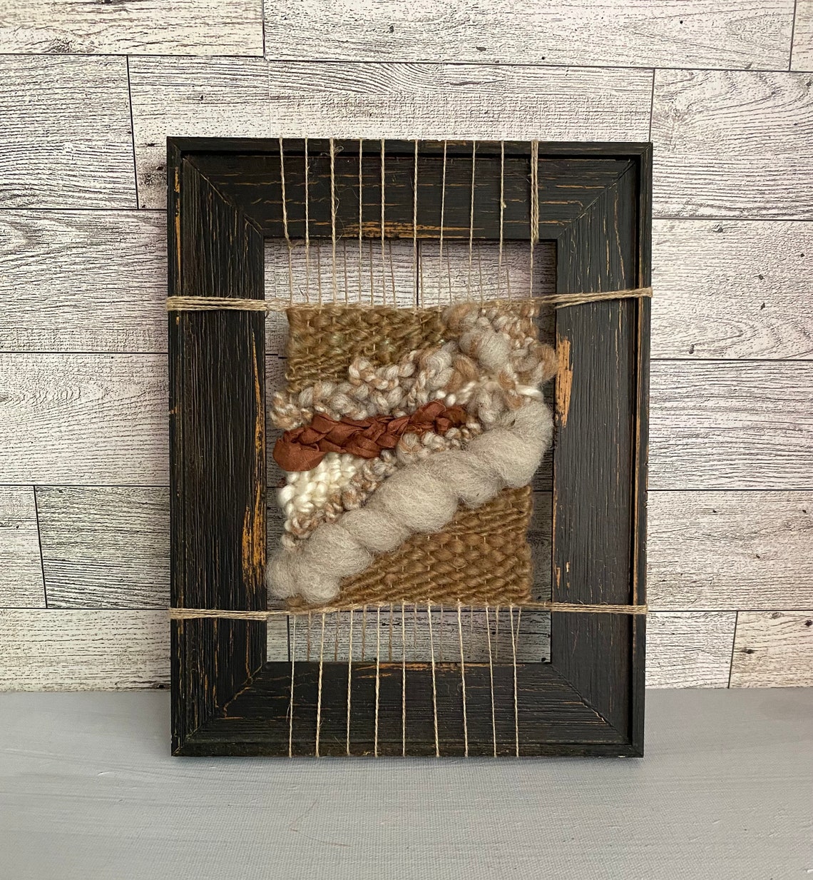 Framed Woven Wall Art Neutral Earthy Tapestry Brown Rustic - Etsy