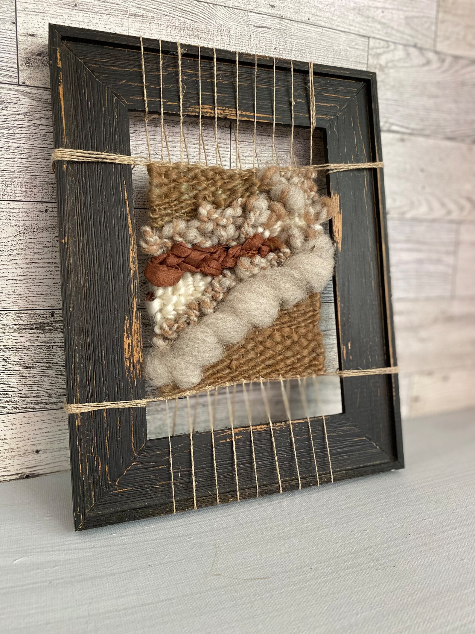 Framed Woven Wall Art Neutral Earthy Tapestry Brown Rustic - Etsy