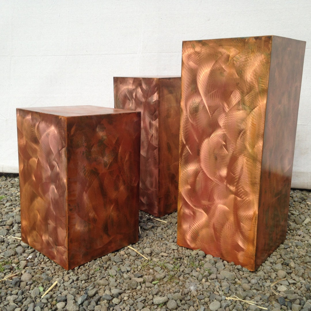Modern Metal Art Pedestal Accent Pillars, Platform, Table,rustic ...