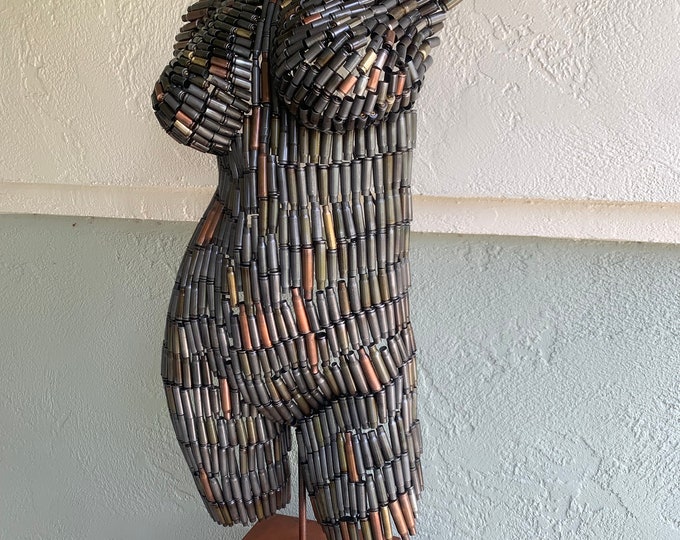 Metal Art Torso Sculpture Bullet Art Home Decor Garden Modern Original ...