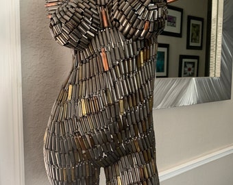 Metal Art Torso Sculpture Bullet Art Home Decor Garden Modern Original ...