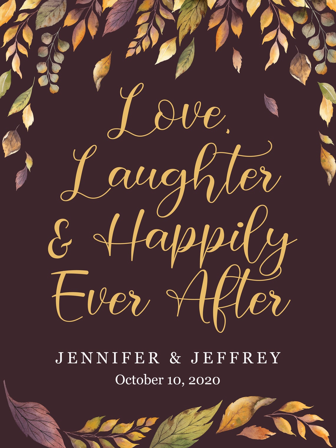 Rustic Fall Wedding Welcome Sign Autumn Barn Decor, Large Mounted Sign ...