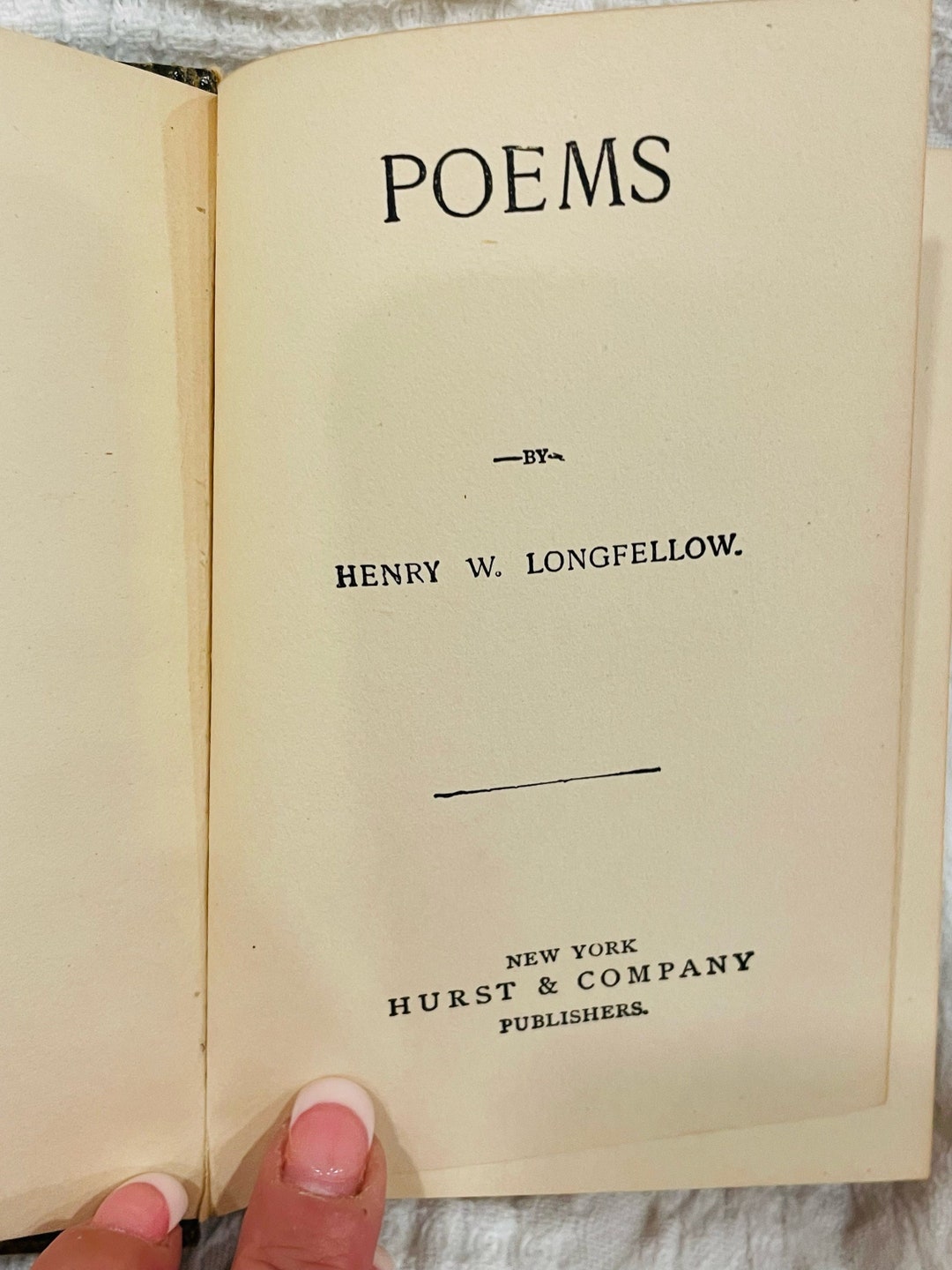 Henry W. Longfellow Book of poems Publisher Hurst & Co Faux Reptile ...
