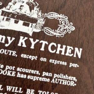 Tip 'N Twinkle Kitchen Plaque Rules of My Kytchen 1966 - Etsy