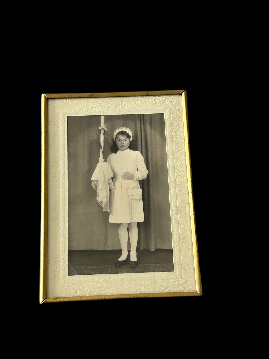 Framed Black and White First Communion Photo Girl 1960's - Etsy