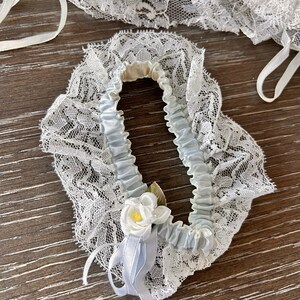 Vintage Bridal Garter Traditional Wedding Accessory Blue and White ...