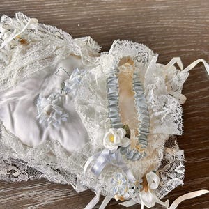 Vintage Bridal Garter Traditional Wedding Accessory Blue and White ...