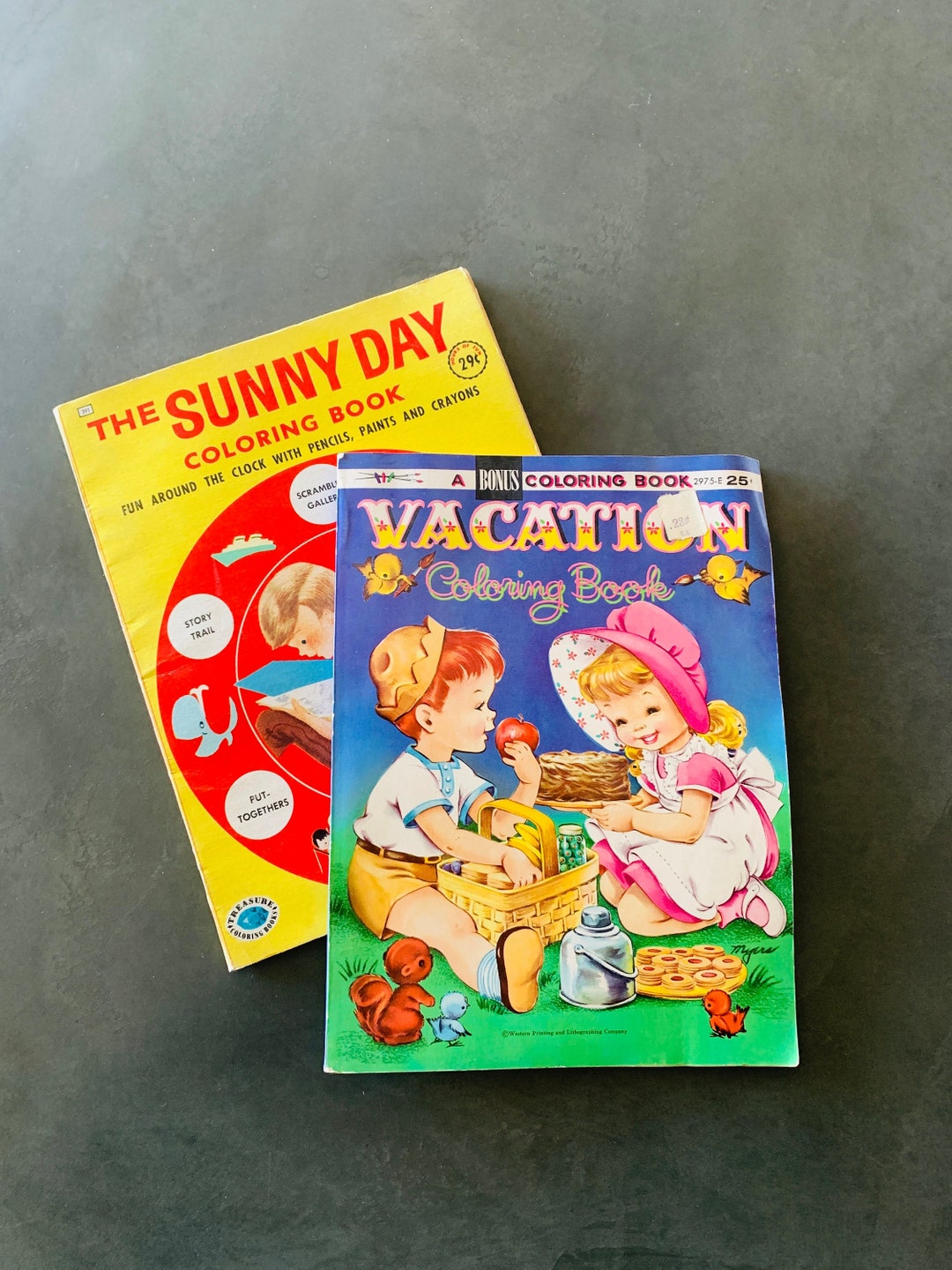 Two Activity Books the Sunny Day Coloring Book 1959 and Vacation ...