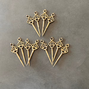 Brass Ornate Appetizer Picks Set of 12 Party Picks Bar Necessity - Etsy