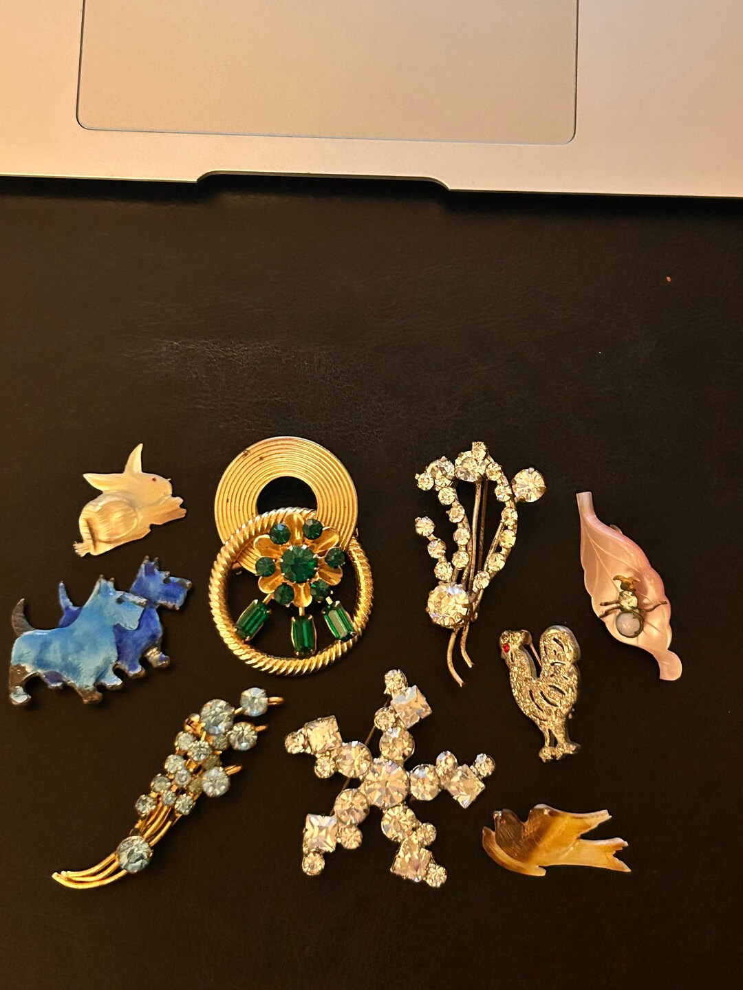 Vintage Lot of 9 Scatter Pins Rhinestones, Enamel and Celluloid - Etsy