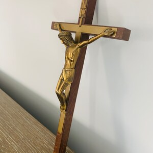 Wood and Brass Crucifix INR Religious Cross With Jesus 1960's - Etsy