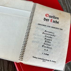 Quellen Der Liebe Source of Love Small Book German Text 1955 - Etsy