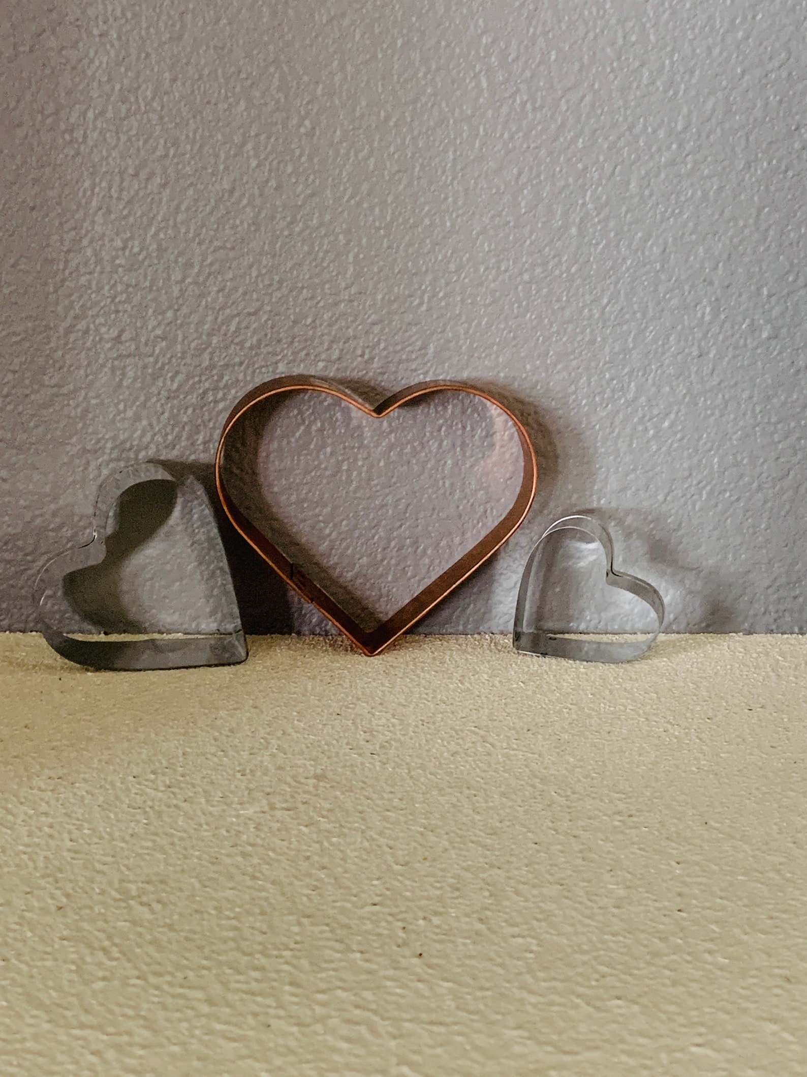Three Heart Shaped Cookie or Cake Cutters Large Copper Two - Etsy