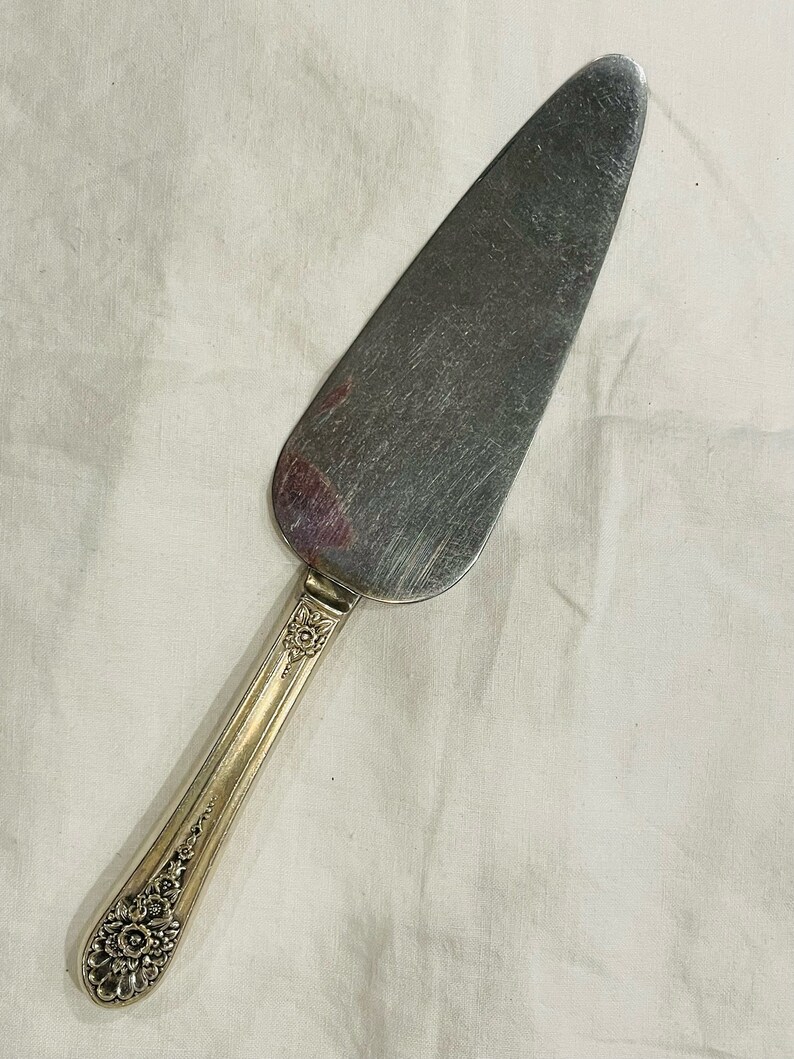 Hollow Handle Sterling Cake Server Embossed Floral Design - Etsy