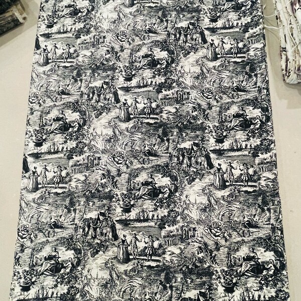 Black Toile Fabric - Etsy