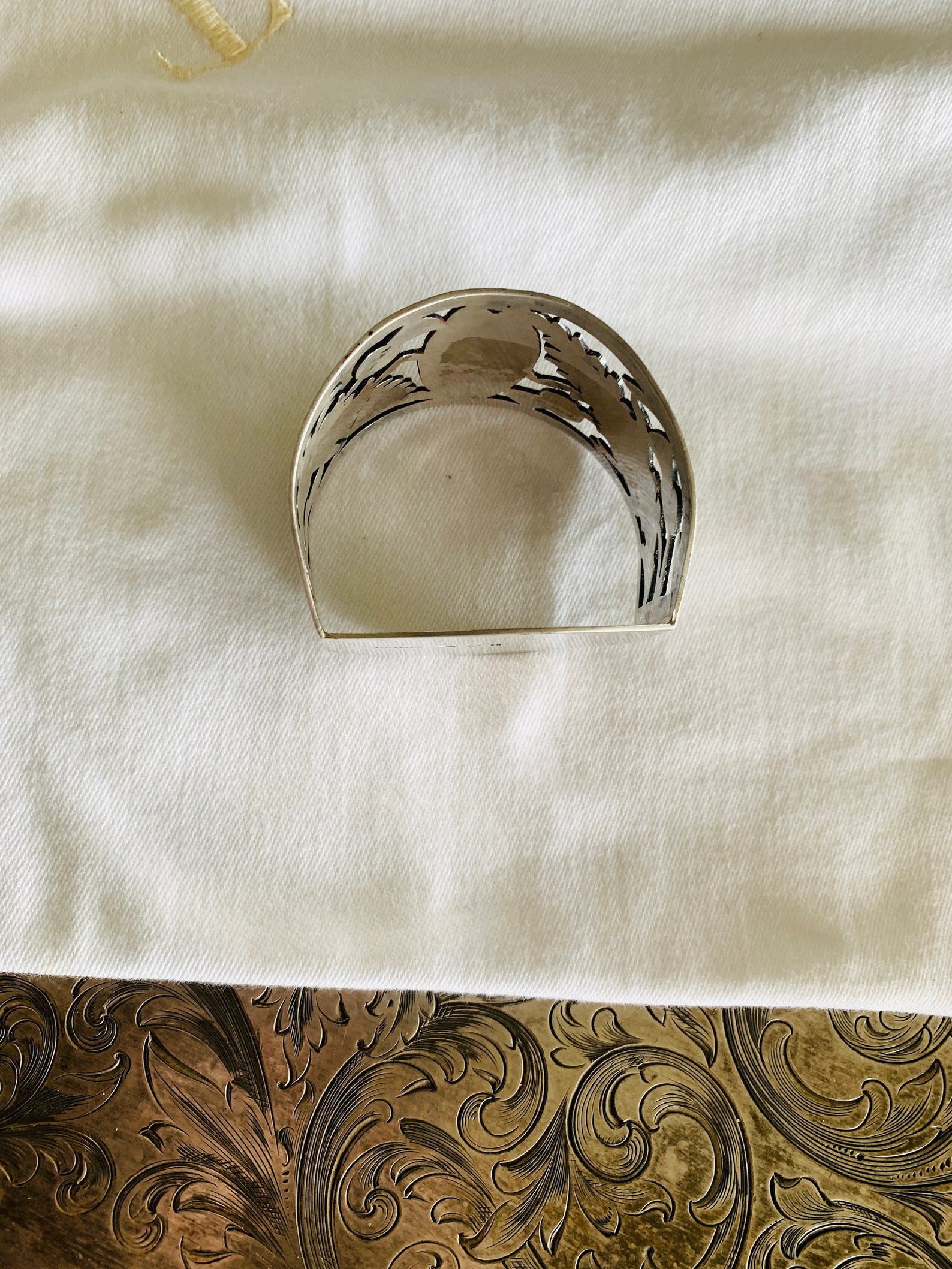 Sterling Silver Napkin Ring D Shaped Open Worked Botanical - Etsy