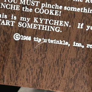Tip 'N Twinkle Kitchen Plaque Rules of My Kytchen 1966 - Etsy