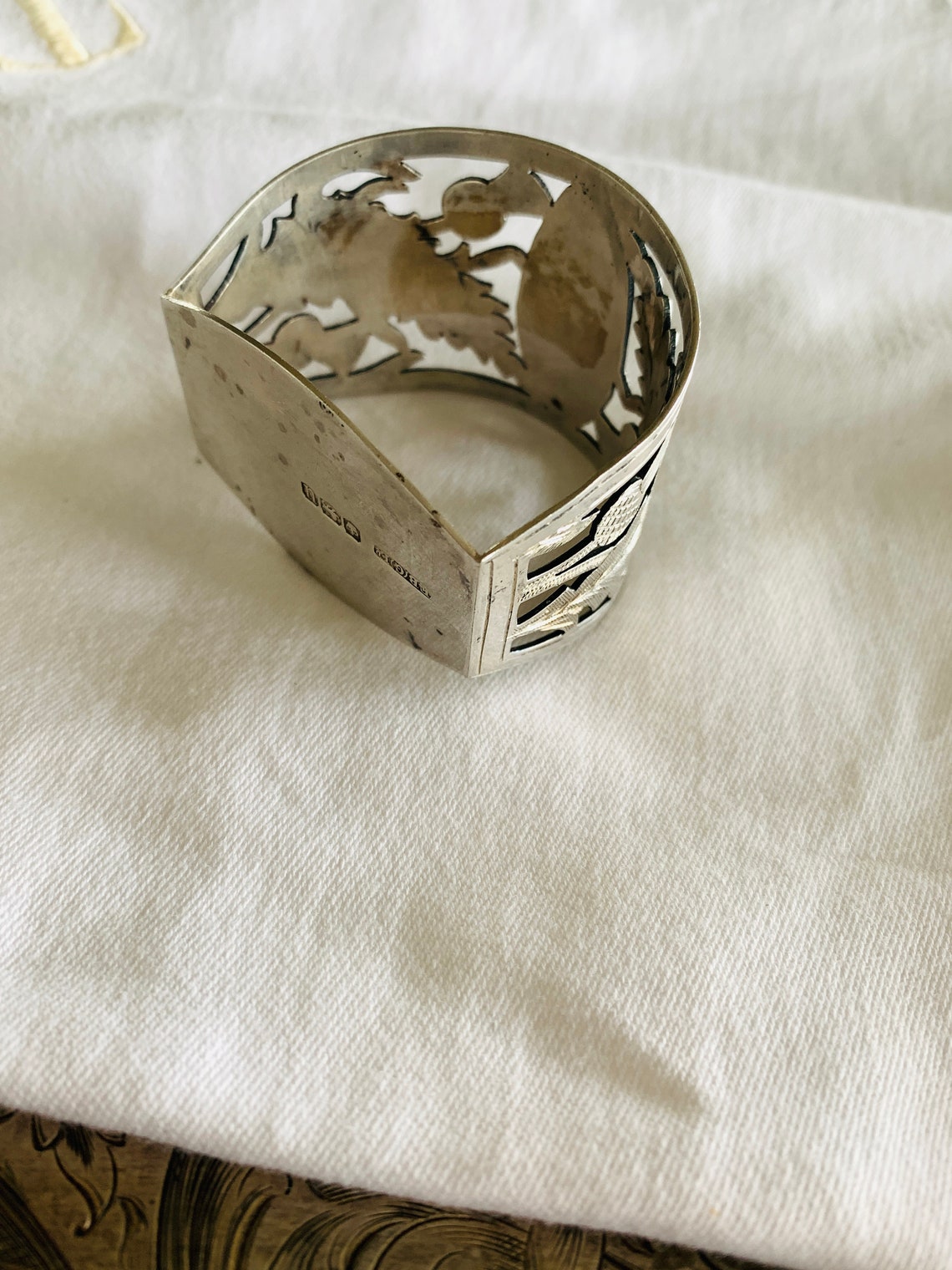 Sterling Silver Napkin Ring D Shaped Open Worked Botanical - Etsy