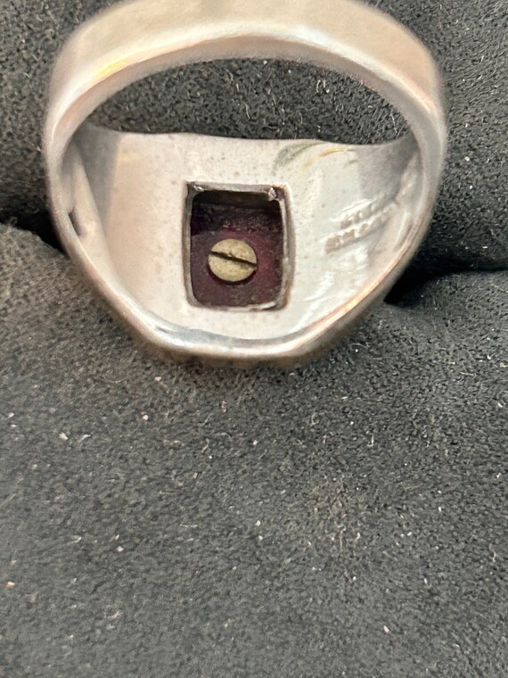 Sterling And 10K Gold Ring Signet Letter L With Faux … - Gem