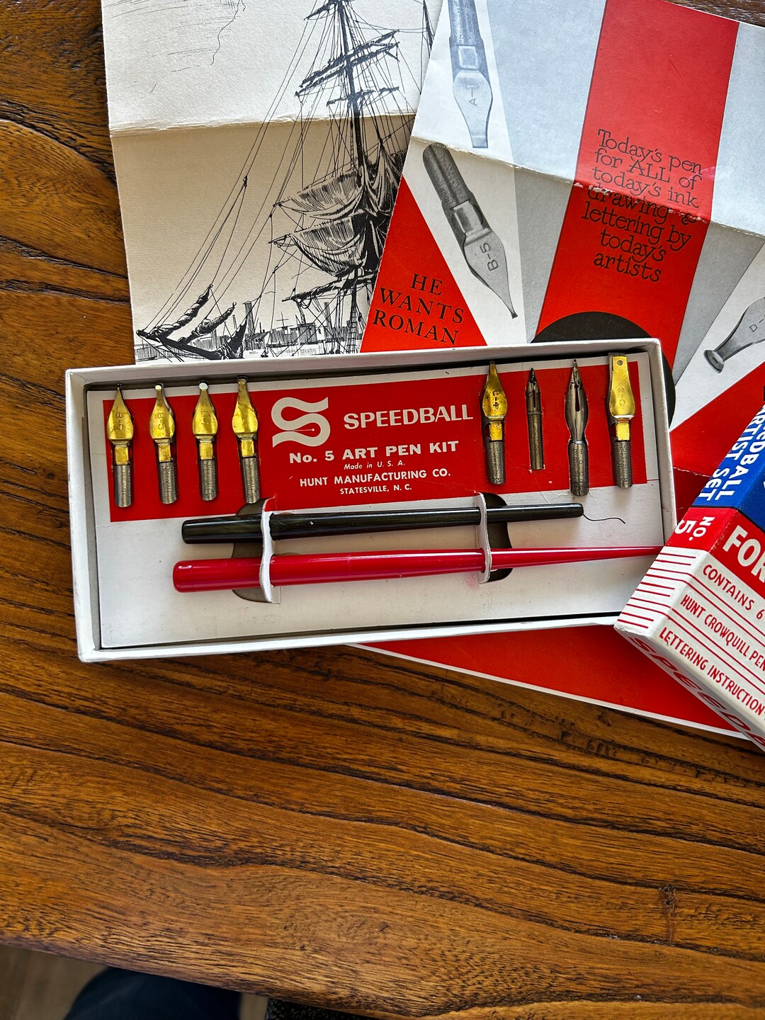 Speedball Artist Set 5 Hunt Manufacturing Co Nibs and Holders in ...
