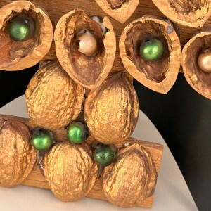 Walnut Shell Christmas Tree Wall Hanging Unique Handmade Tramp Art - Etsy