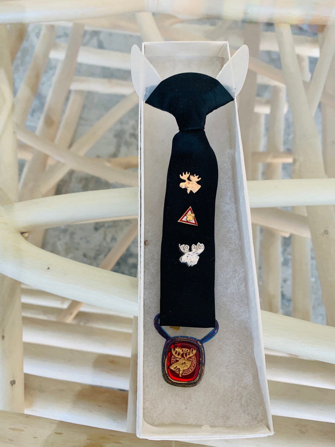 Loyal Order of Moose Clip on Tie With 3 Service Pins Tie - Etsy