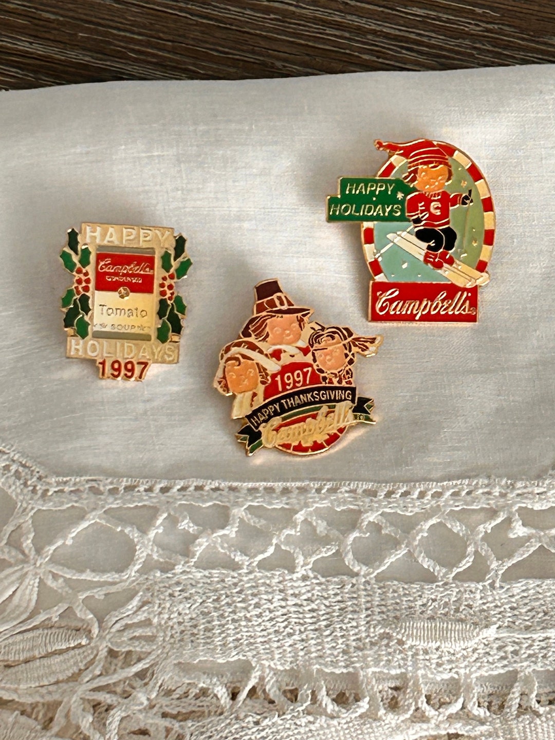 Campbells Kids Holiday Lapel Pins Limited Editions 1997 - Etsy