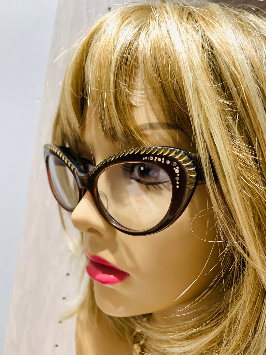 Art Craft Eyewear Cat Eye Shaped Eyeglasses Opalescent Brown - Etsy