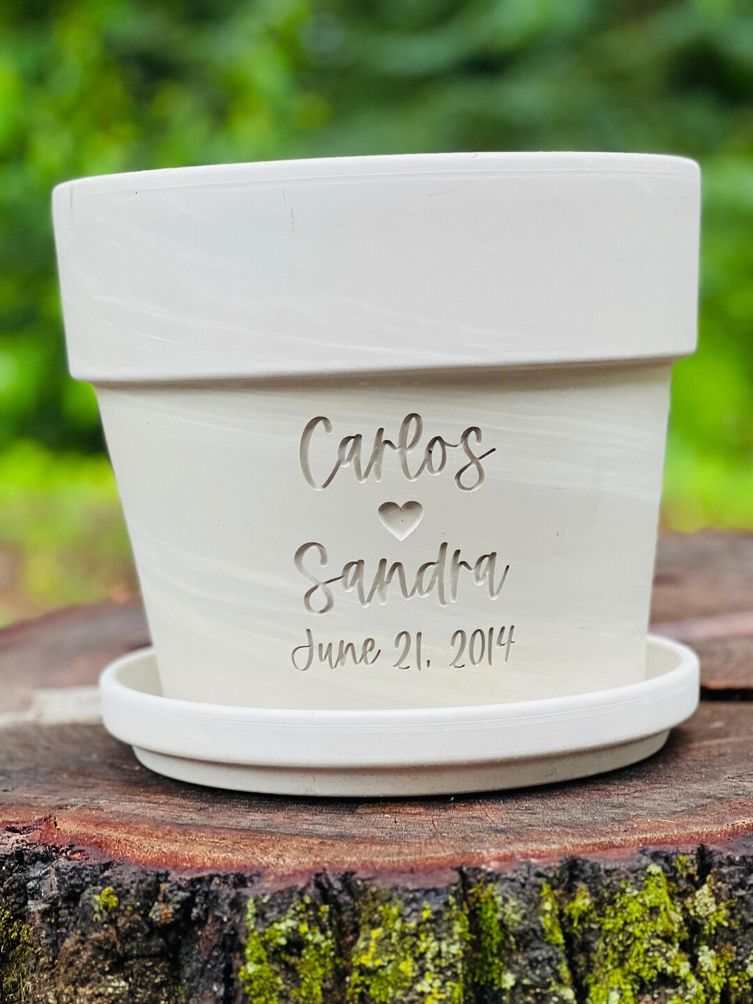 Engraved Clay Flower Pot (deep Carved): Personalized Terra Cotta ...