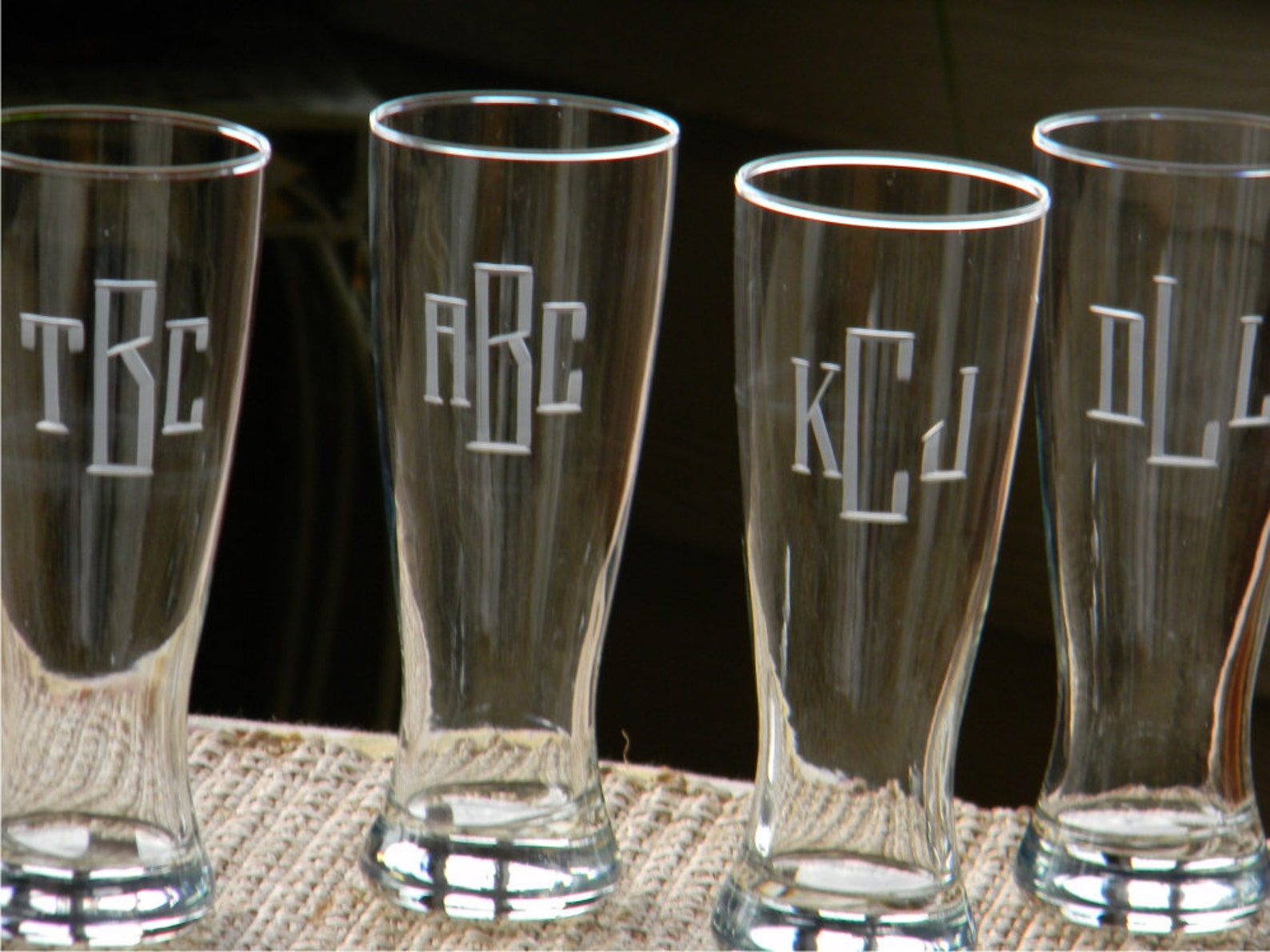 Monogrammed 20 or 23 Oz Personalized Beer Pilsner Glasses With Hand ...