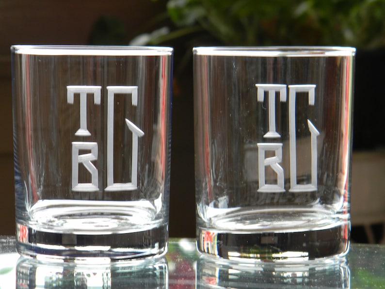 Personalized Rocks Glasses Engraved With Monogram | Groomsman Gift ...