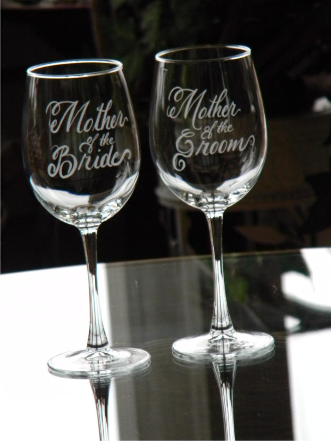 Mother of the Bride and Groom Wine Glasses Personalized With Your ...