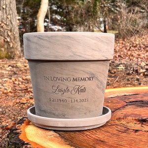 Engraved Memorial Flower Pot | Custom Carved Terra Cotta Flower Pot ...
