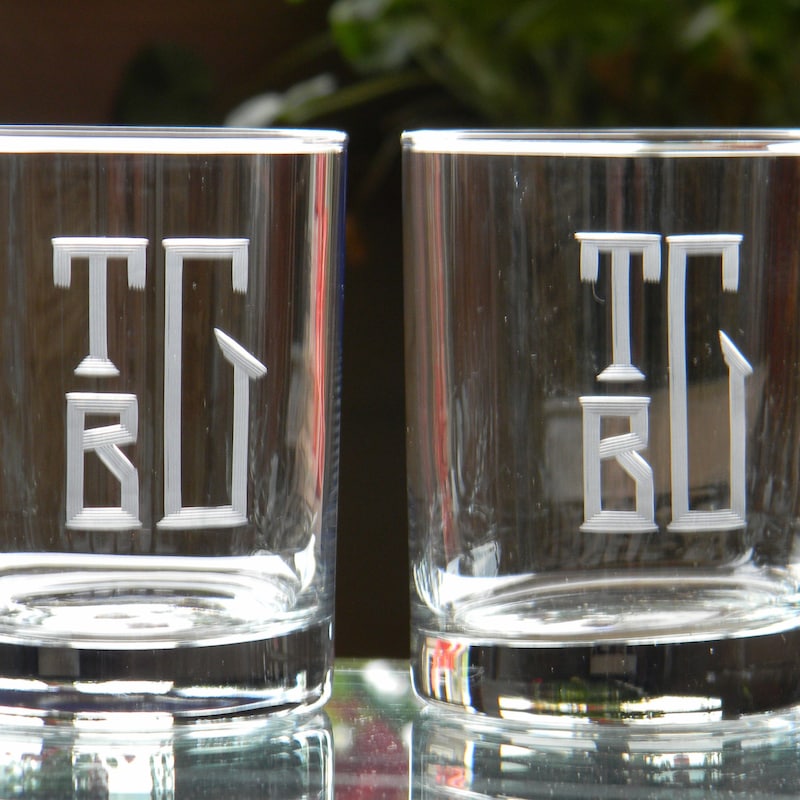Monogrammed Glasses - Etsy