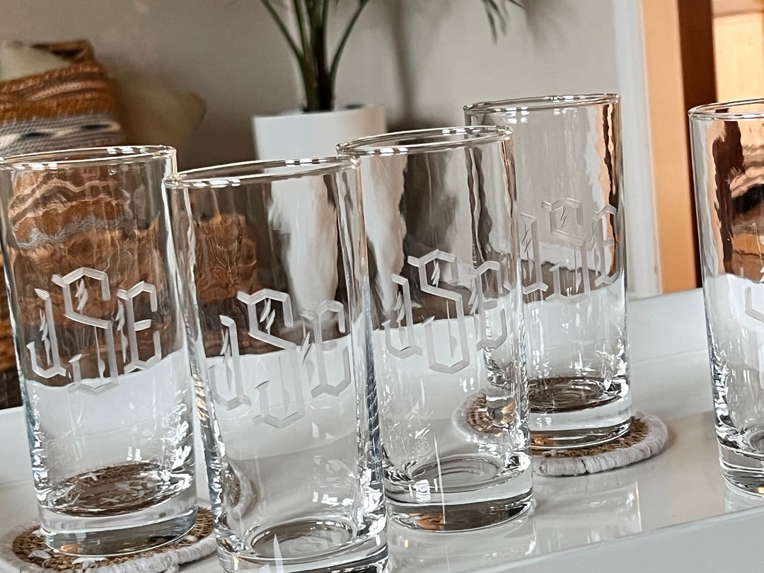 Personalized Highball Tumbler Beverage Glasses Hand Engraved With ...