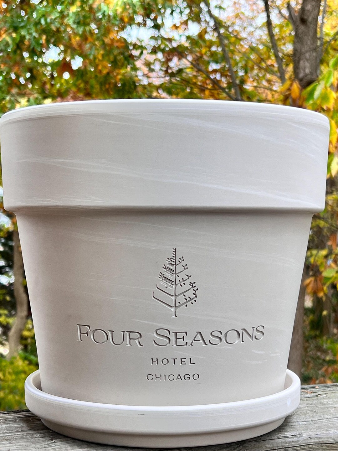 Engraved Clay Flower Pot: Custom Logo Planter, Indoor Outdoor - Etsy