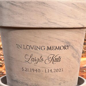 Engraved Memorial Flower Pot: Custom Carved Granite White Terracotta - Etsy
