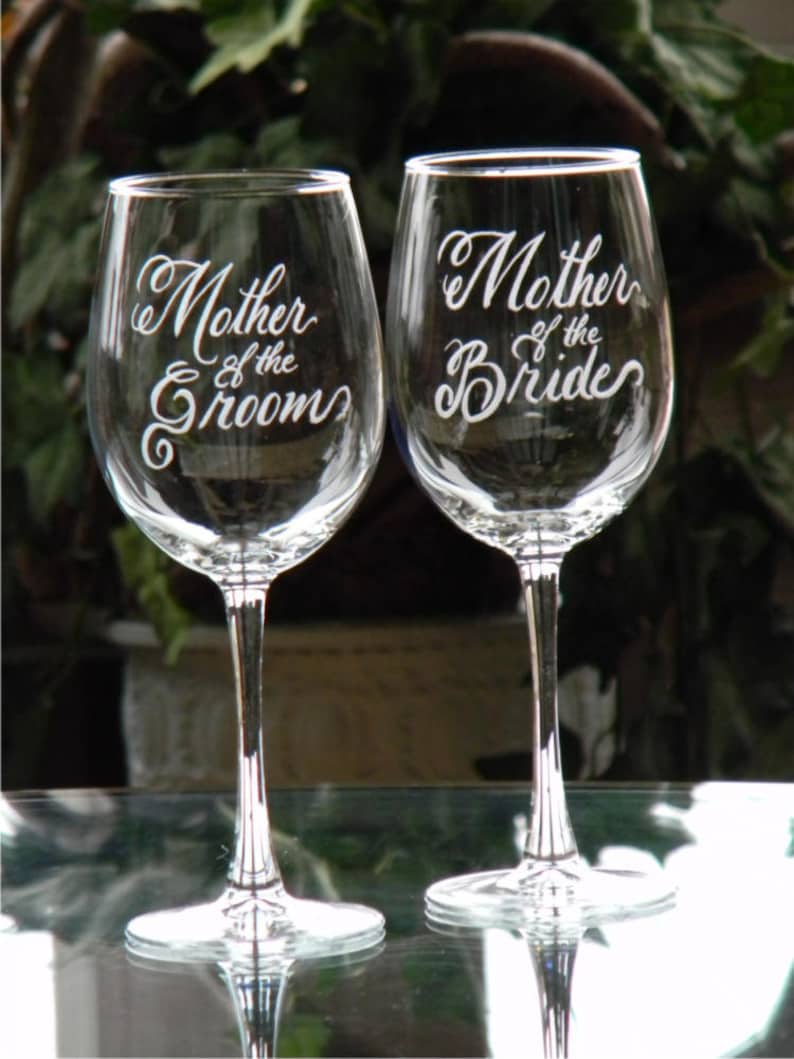 Mother of the Bride and Groom Wine Glasses Personalized With Your ...