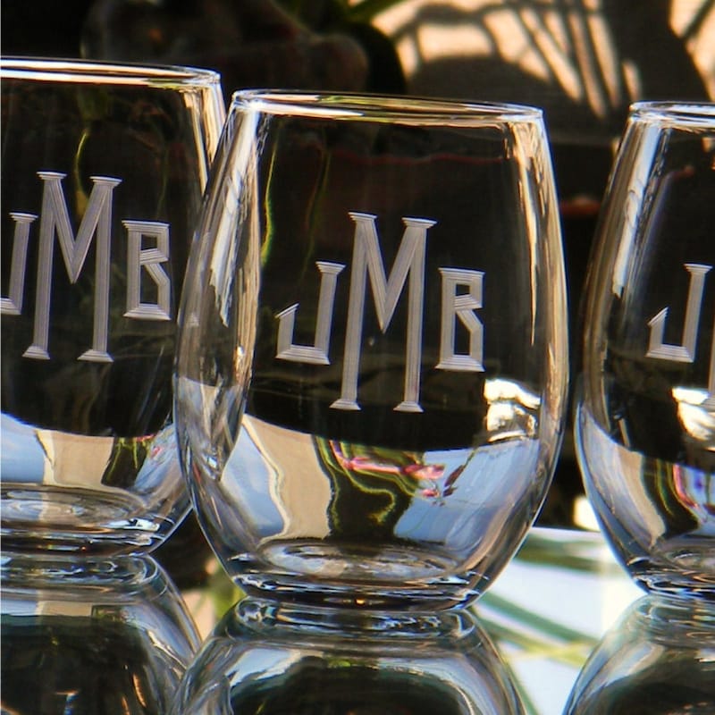 Monogram Wine Glass - Etsy