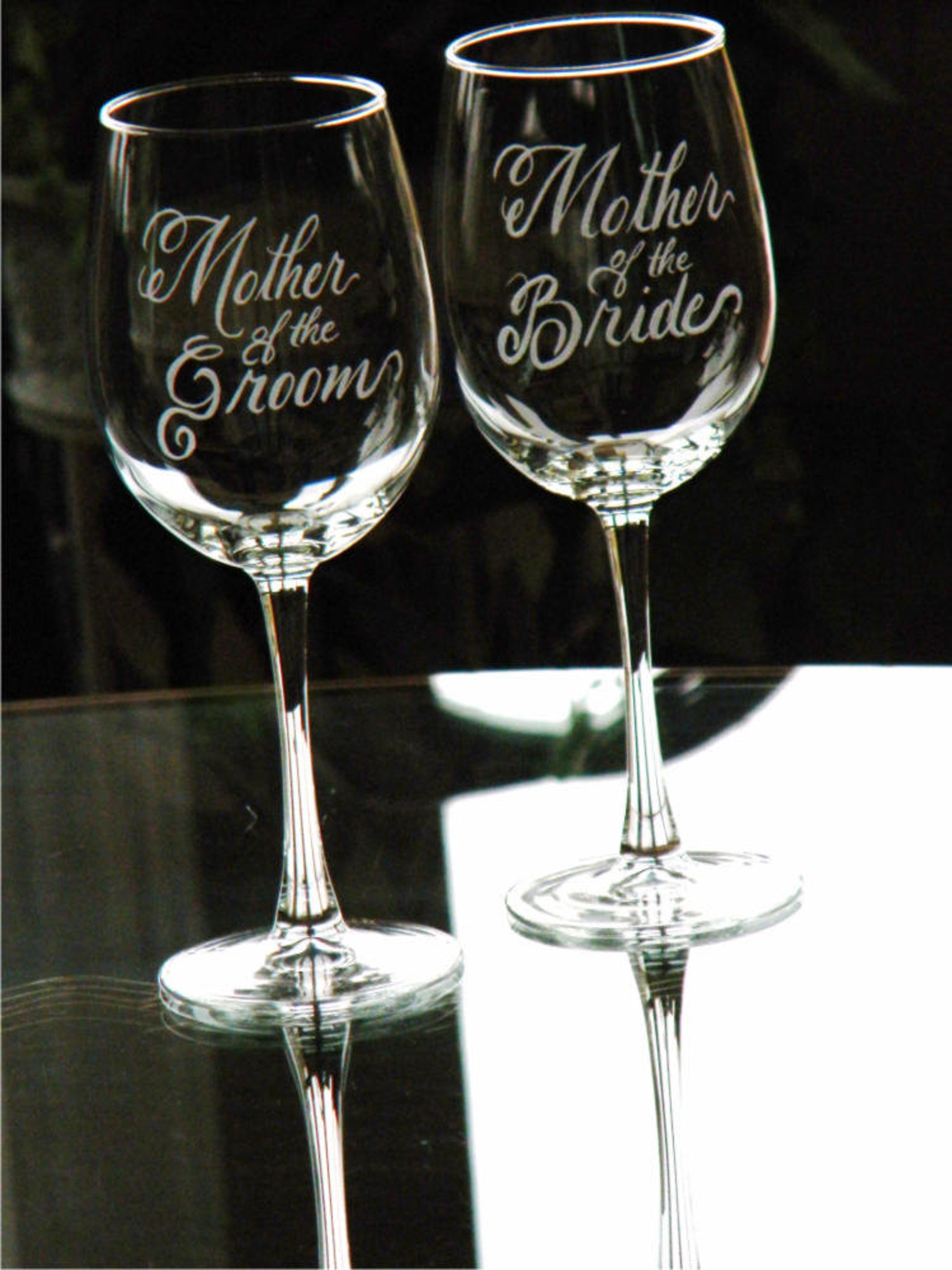 Mother of the Bride and Groom Wine Glasses Personalized With Your ...