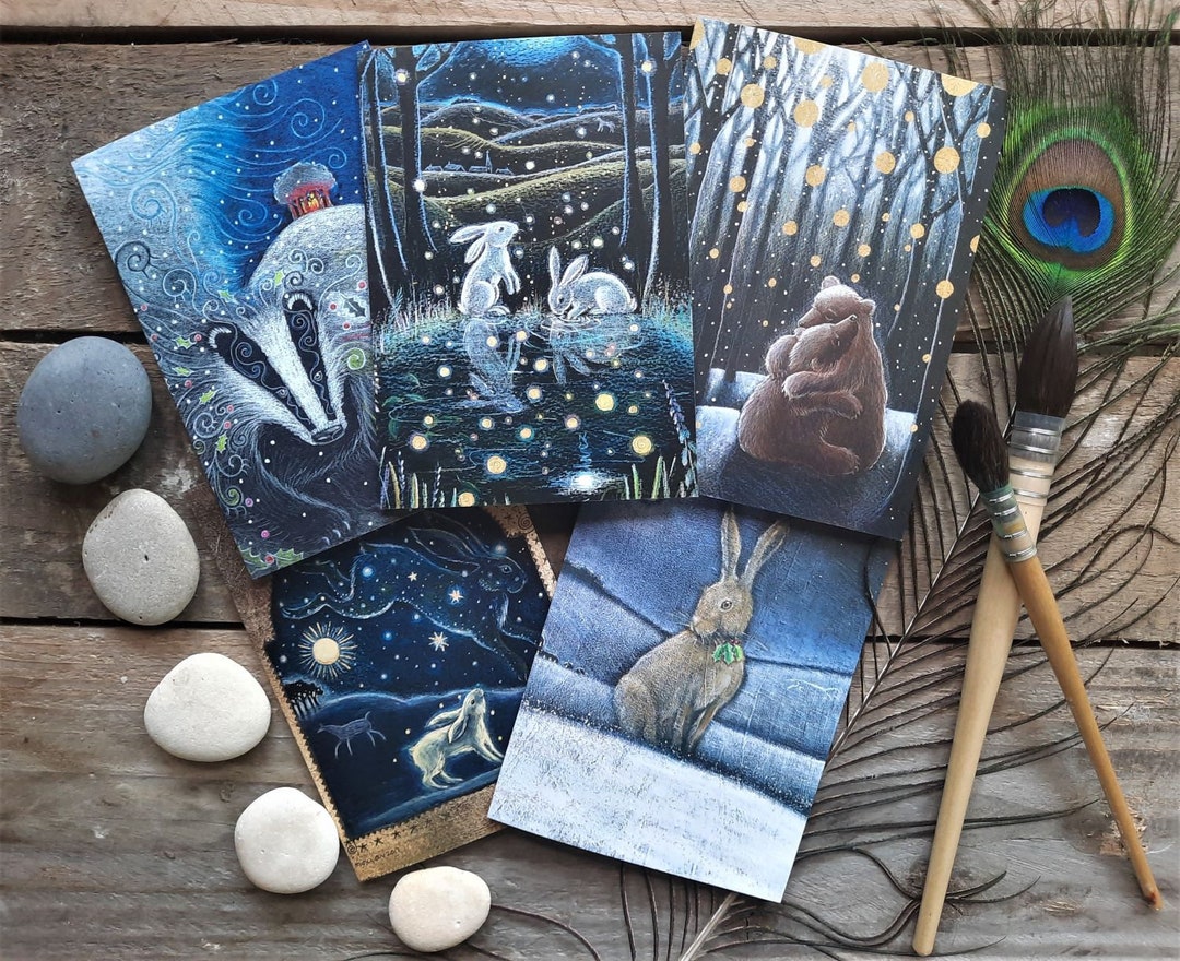 The Messages of Yule Greetings Card Pack of 5 by Hannah Willow ...