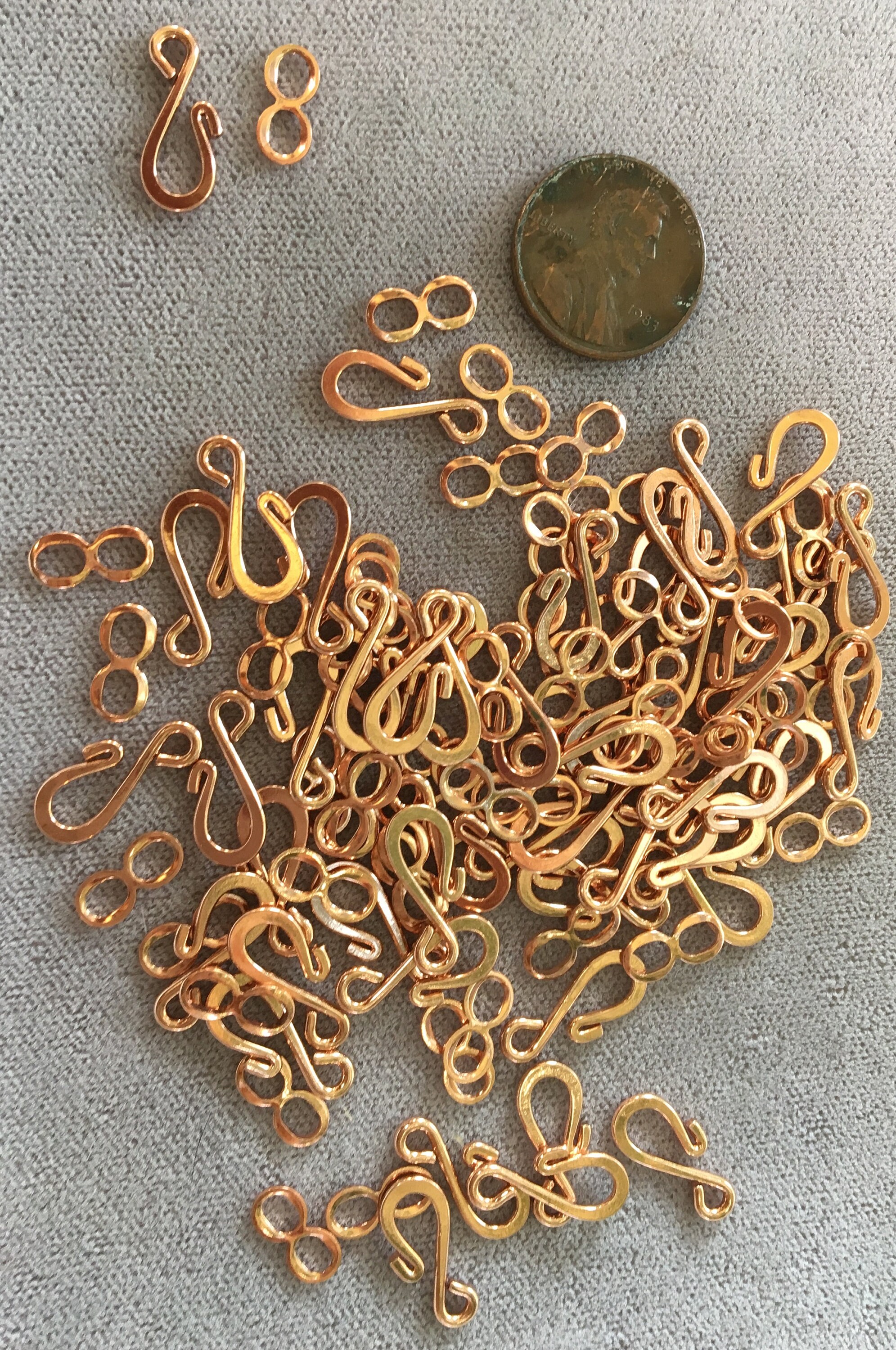 Fifty 50 Copper-plated Hook and Eye Clasps Easy-to-use, Pretty ...