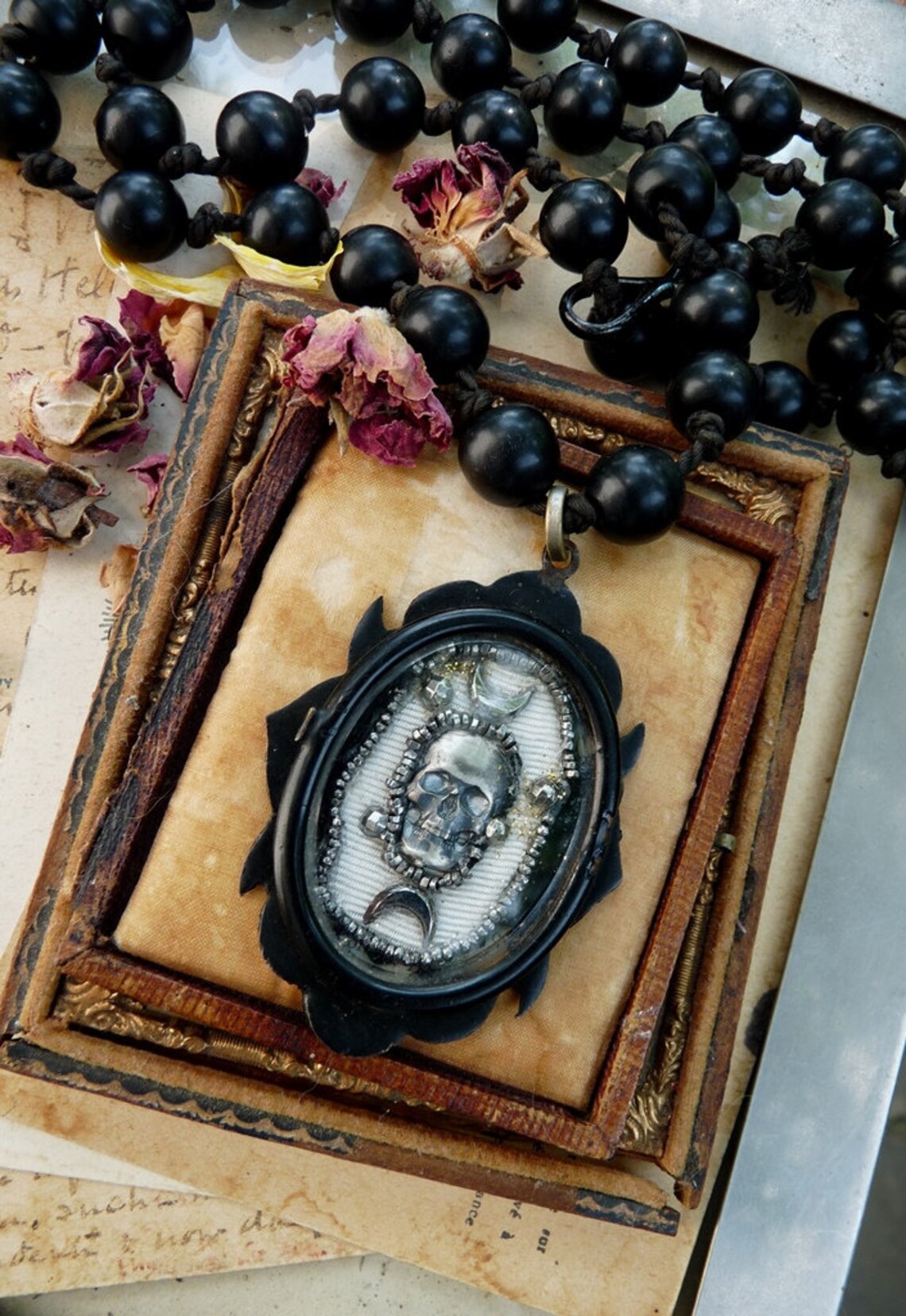 Antique Skull Reliquary Necklace Victorian Memento Mori - Etsy