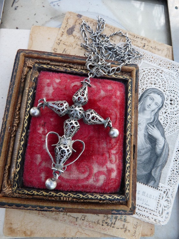 Antique French Regional Cross Rosary, Talisman for th… - Gem