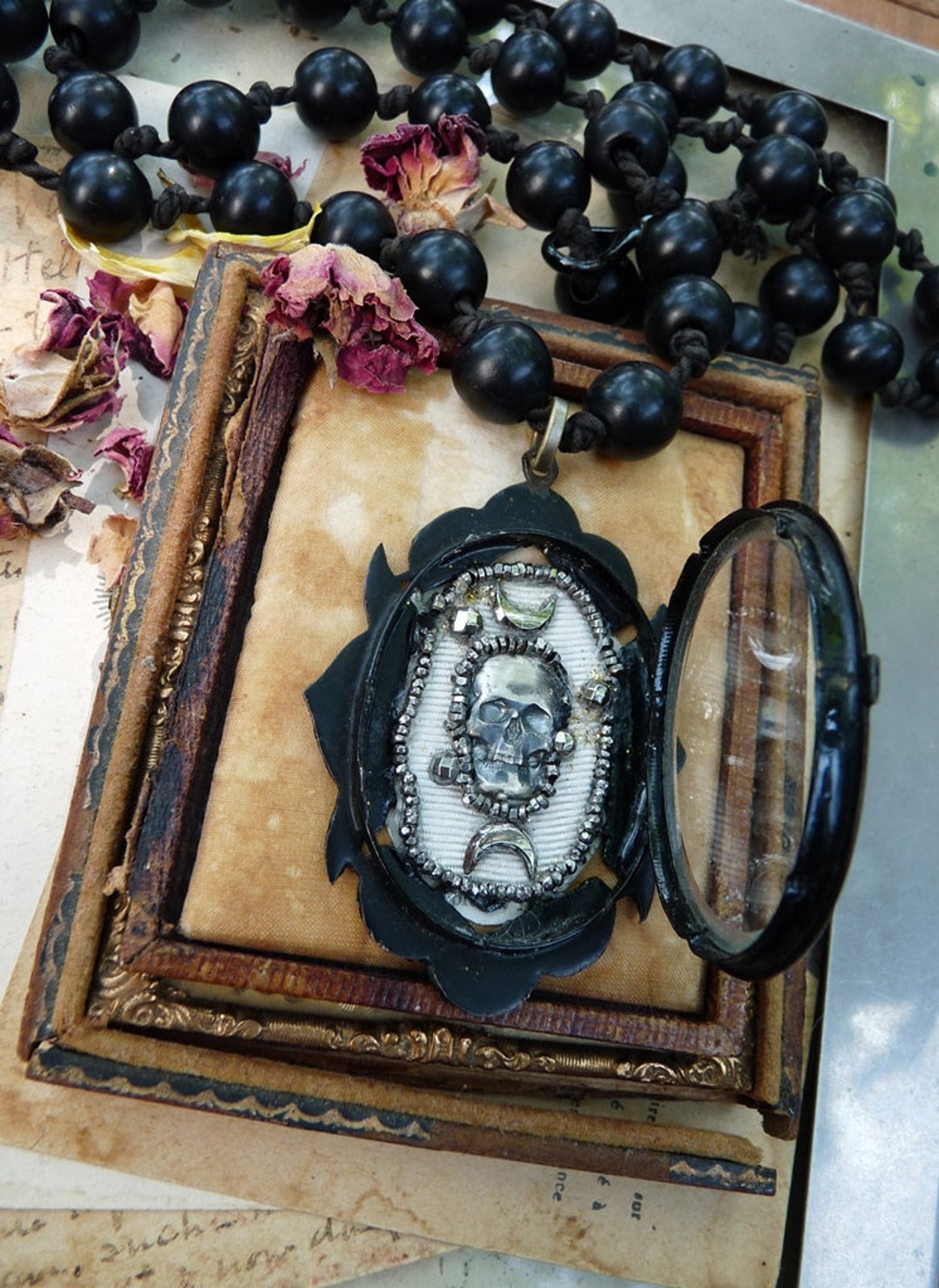 Antique Skull Reliquary Necklace Victorian Memento Mori - Etsy