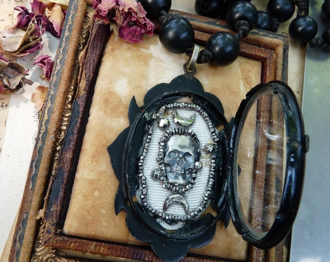 Antique Skull Reliquary Necklace Victorian Memento Mori - Etsy